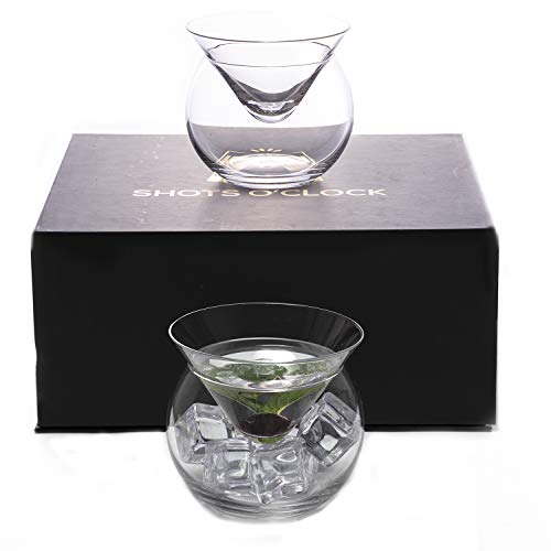LEMONSODA Stemless Martini Glasses with Chiller Set of 2 - Elegant Cocktail Glass Set with Server Bowl - Beautiful Bar Martini Gift Set for Margarita, Manhattan Cocktails | SC2025