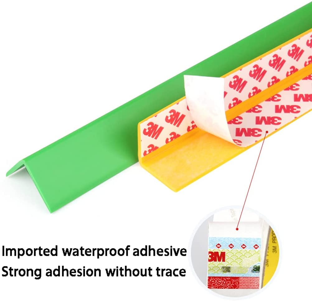 QAZW 3 Pack Smooth Surface Corner Anti-Collision Strip Kindergarten Edge Protection Strip Widen Corner Protection Soft Corner Protection PVC Corner Protection Strip-White||1M