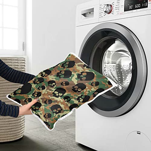 susiyo 2 Pack Mesh Laundry Bag, Camouflage Skull Washing Machine Wash Bags for Travel, Delicates Blouse, Underwear, Bra, Sweater, Baby Clothes (1Small+1Medium)
