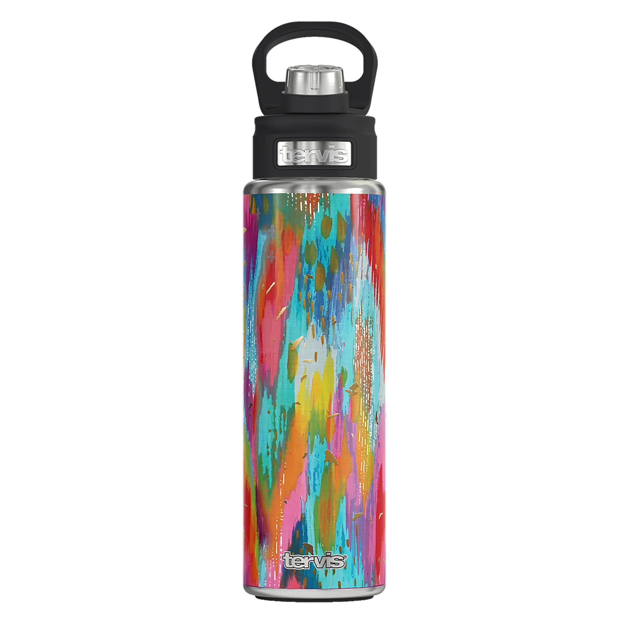 Tervis EttaVee - Brush Strokes Triple Walled Insulated Tumbler Travel Cup Keeps Drinks Cold, 24oz Wide Mouth bottle, Stainless Steel