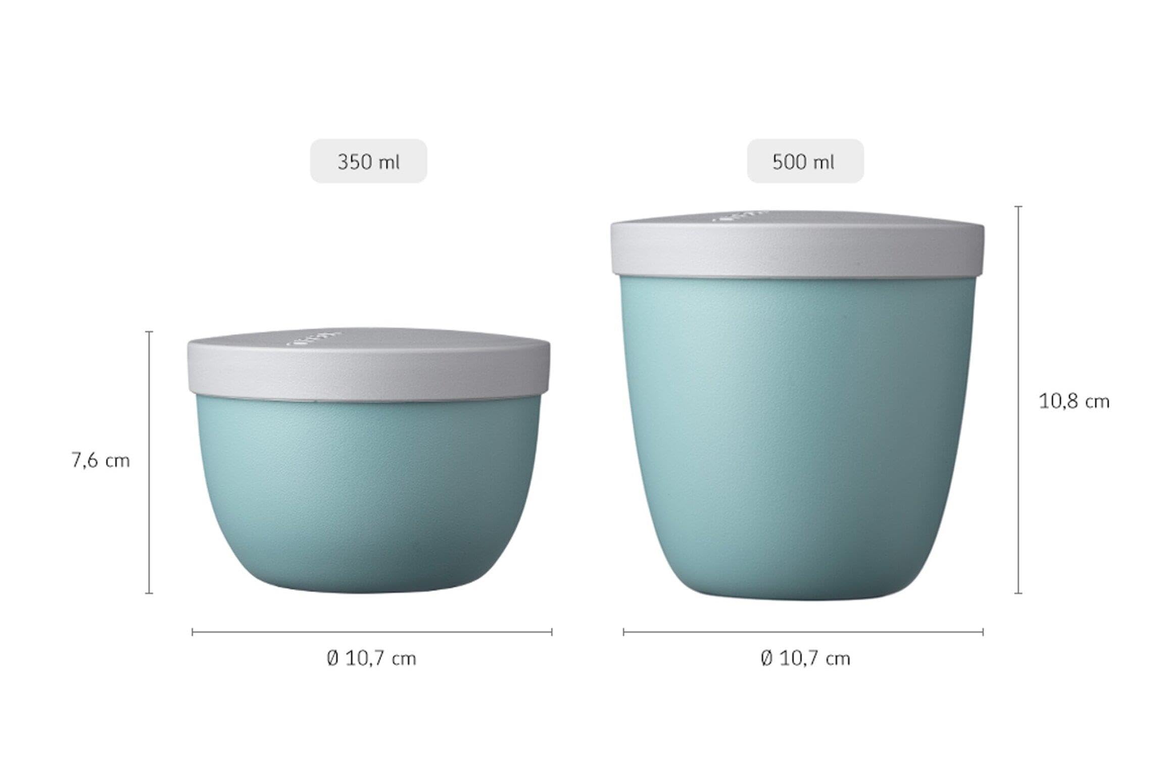 Mepal, Snack Pot Large with Airtight Lid for Fruit or Popcorn, Portable, BPA Free, White, Holds 15 oz, 1 Count