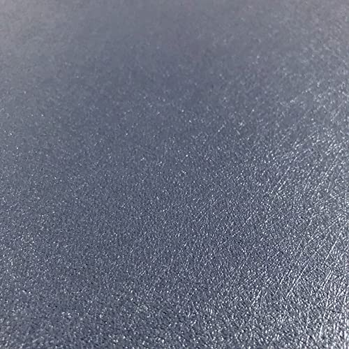 Silky Textured Faux Leather with A Gorgeous Sheen, Soft Satin Like Vinyl Fabric, Embossed Upholstery and DIY Craft Pleather Sheets – One Foot Cut 12”x54” (Blue)