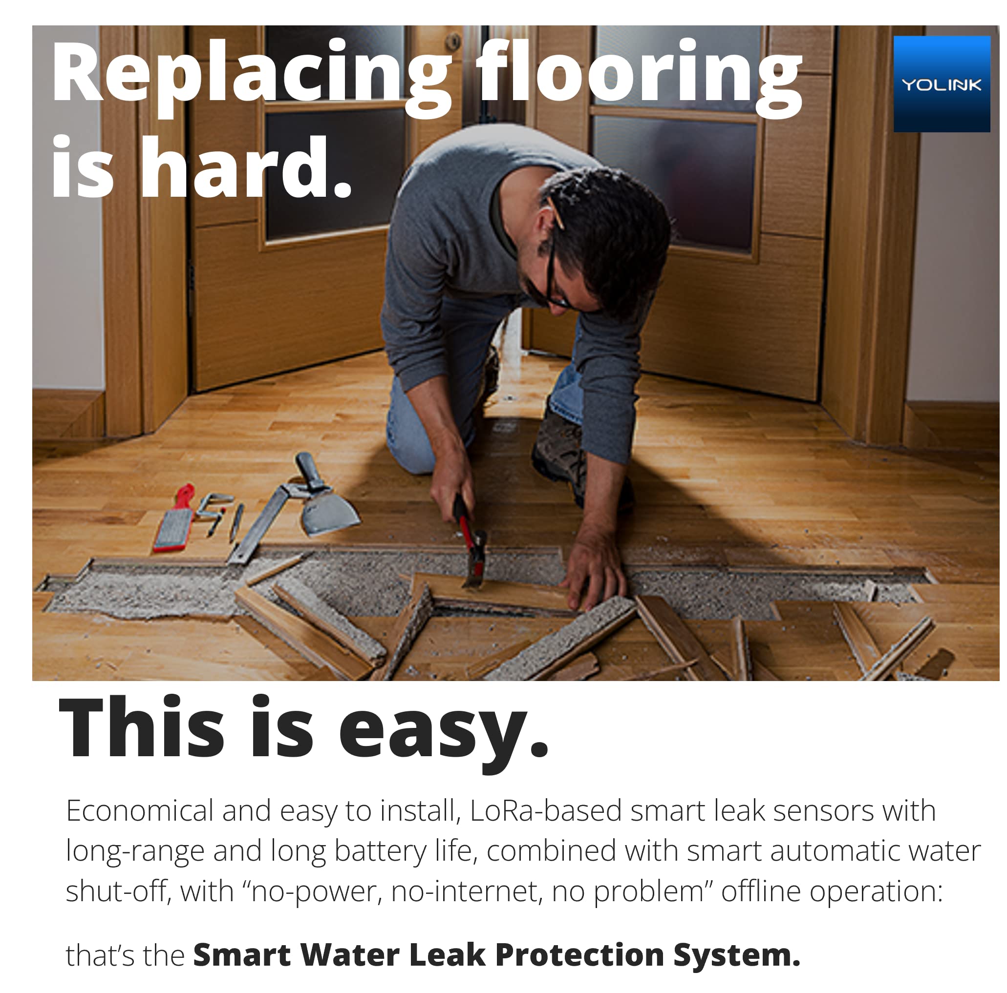 YoLink Smart Home Starter Kit: Security & Leak Detection Kit (Hub, Door Sensor, Water Leak Sensor, Plug Mini Compatible with Alexa, LoRa-Powered 1/4 Mile Range