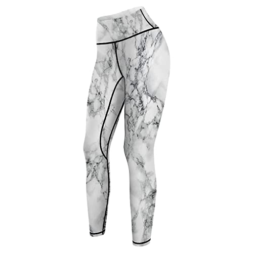 Lurhonp Marble High Waist Leggings Tummy Control Workout Yoga Pants for Women,Color3,S