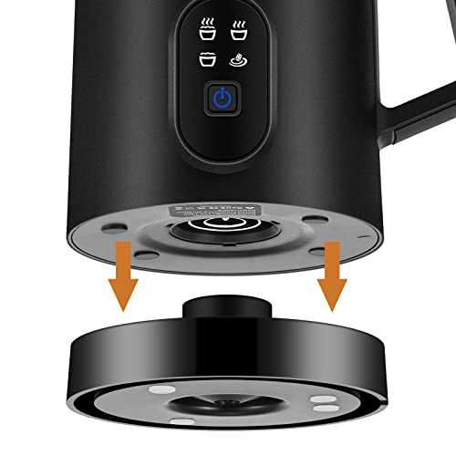 Milk Frother, GOGENGEN 4-in-1 Milk Frother and Steamer,12.5oz/355ml Automatic Hot and Cold Foam Maker and Milk Warmer for Latte, Cappuccinos, Macchiato