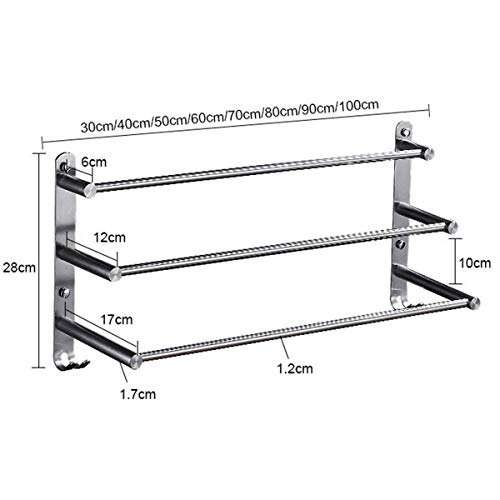 Towel Racks Towel Rack Simple Towel Shelf, Towel Shelf Towel Rack 304 Stainless Steel Towel Storage Holder Smooth Rounded Corner Wall Mounted Bath Towel Rail Bar for Bathroom Kitchen/80cm Bath Towel S