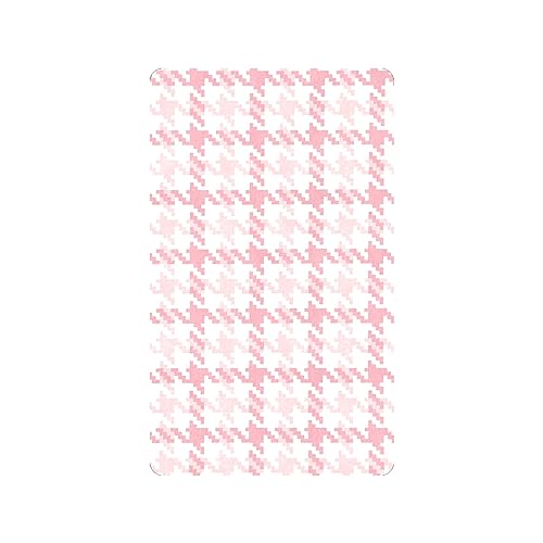 susiyo Doormat 30"x18" Pink Houndstooth Tartan Plaid Non-Slip Indoor Entryway Door Mat (Rubber Backing)