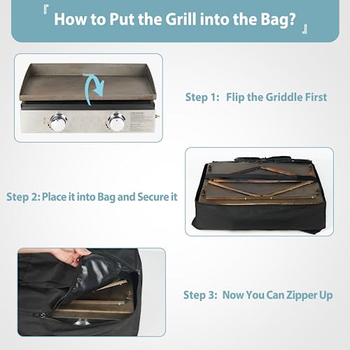 SHINESTAR Griddle Carry Bag for Blackstone 22" Tabletop Griddle without Hood, Portable Griddle Carry Bag for Travel, Heavy Duty 600D Waterproof Polyester, Black