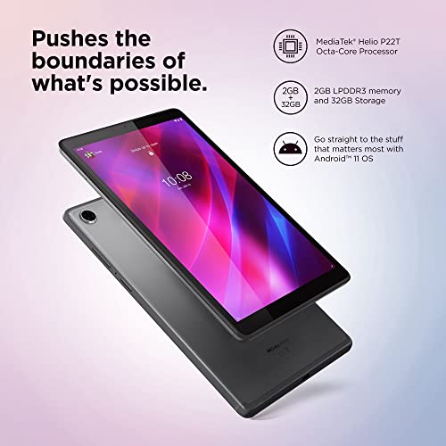 Lenovo Tab M8 Tablet, 8'' HD IPS Display, Android 11, Quad-Core Processor, 3GB Ram, 32GB Storage, Long Battery Life, SD Card Slot, Grey + Accessories, Gray