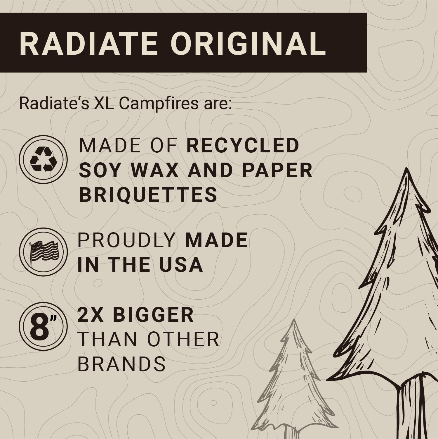 Radiate 2 Pack XL 8" Portable Campfire As Seen On Shark Tank - Up to 5 Hours of Burn Time - Reusable Travel Fire Pit for Camping, Patios and Beach Days - Great Alternative to a Real Fire - Made in USA