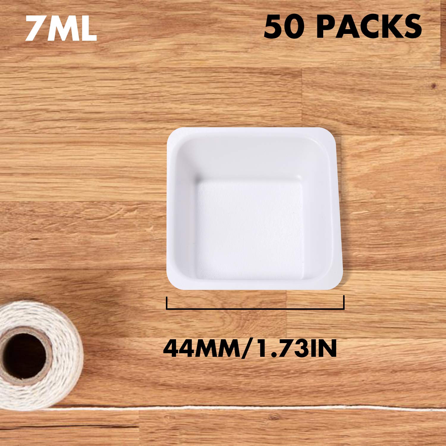 Young4us 7ml 100ml Weigh Boat Set, 100 Pack Small & Large Lab Weighing Dishes for Measuring, Storing, Mixing Powders & Liquids with Easy Pour Design Disposable Mini Plastic Square Dish Scale Tray