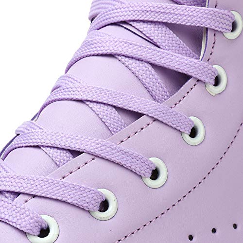 Women's Roller Skates Light Up Wheels, Adjustable Double Row Roller Skates Outdoor Shiny Derby Skates Illuminating for Teens and Youth (Purple flash,6.5)