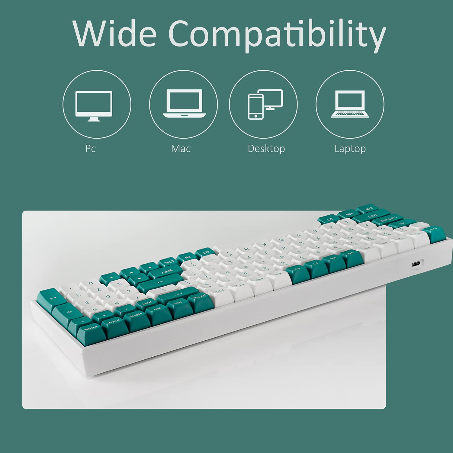 ONE METER Wireless Mechanical Keyboard, RGB Backlit Full Size 100 Keys with Hot Swappable Gateron Switches and PBT Keycaps, Bluetooth5.0/2.4G/Wired Rechargeable Gaming Keyboard for Mac Windows PC