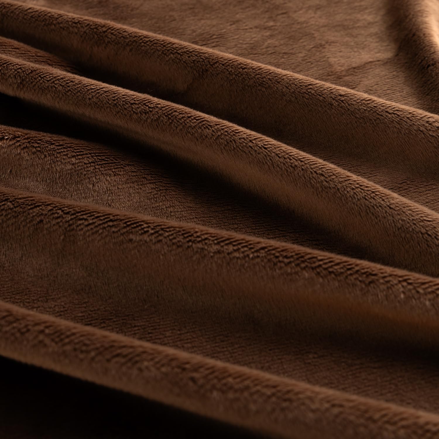 Qidkeo Minky Fabric by The Yard for Pillows, Toys, Garments, Baby Products, and Blankets 60"Wide(Brown,1Yard)