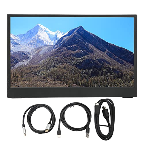 Qiilu 13 Inch Monitor Portable Ultra Thin 1920x1080P HDR 16: 9 Wide Screen IPS Full View Monitor LED Backlight with Protective Case