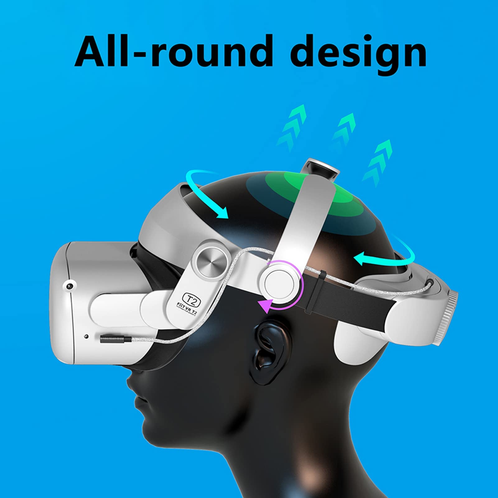 LUYANhapy9 Head Strap Fast Charging Breathable Comfort Elite Strap Replacement for Oculus Quest2