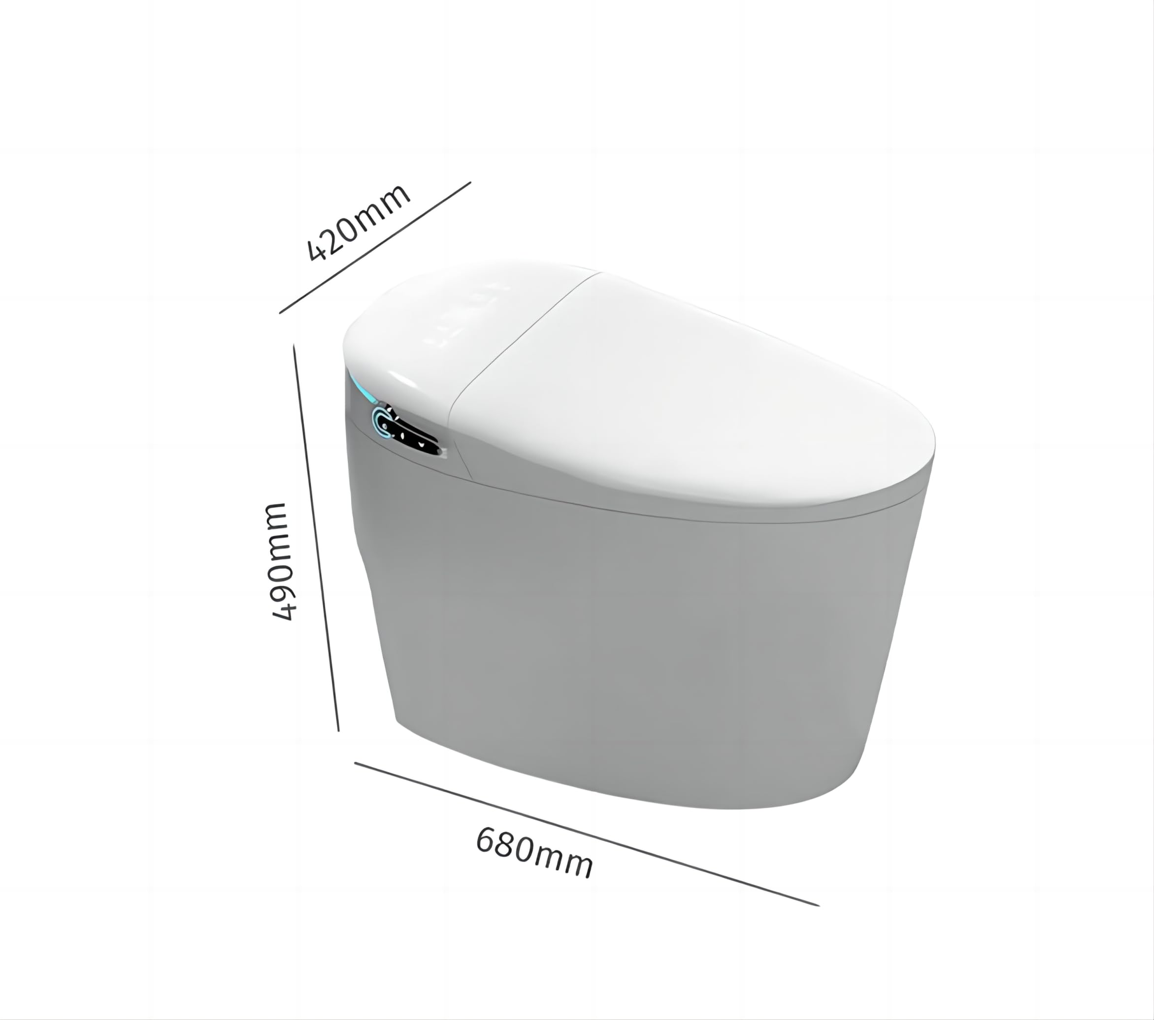 Smart Toilet with Built-In Bidet, Auto Open and Close Lid, Heated Seat, One-Piece Modern Toilet with Voice Control and Foam Shield
