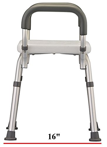 Shower Bench Adjustable Bath Seat Shower Chair with Arms Padded Handles, Without Back, Medical Shower Chair Bench Bath Stool for Elderly, Adults, Disabled, 300 Lbs, White