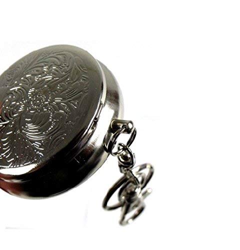 SmartDealsPro Stainless Steel Portable Pocket Circular Ashtray Key Chain with Cigarette Snuffer