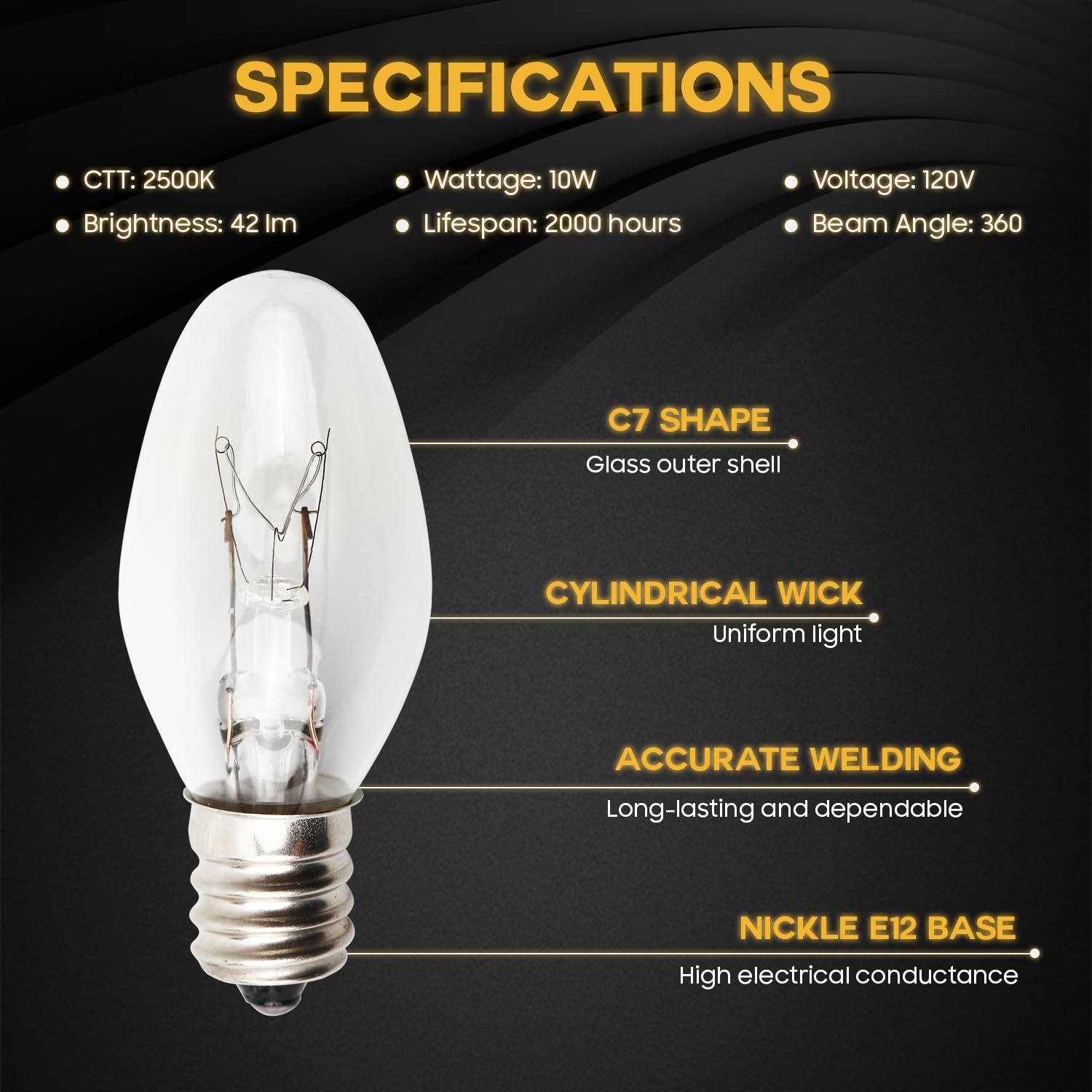Seentech Ultra Durable 22002263 10W 120V Light Bulb - Perfect Replacement for Whirlpool, Kenmore, KitchenAid β Compatible with WP22002263, 3406124, 4344740, PS11739347, AP6006279 β Pack of 2