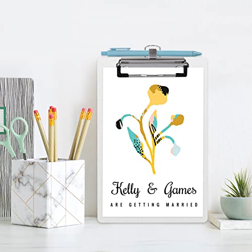 Piasoenc Wood Clipboards, Recycled Hardboard Clipboards, White Clipboard for Office, School, Teacher, A5 Standard Size 6" x 9", Paper Clip Holder, Document Holder, Writing Board with Pen Holder