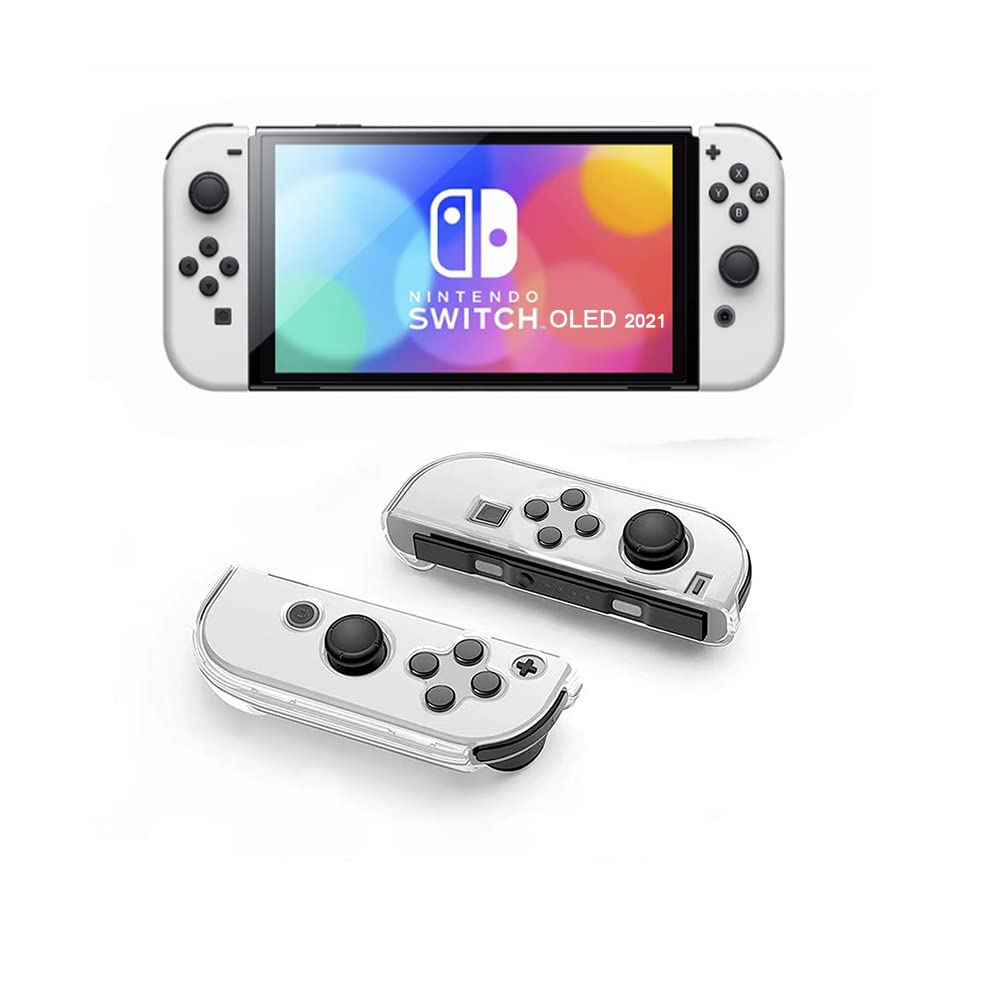 LNtech 5 in 1 Dockable Crystal Clear Cover Case Compatible with Nintendo Switch OLED Model 2021 and Joy-Con Controller