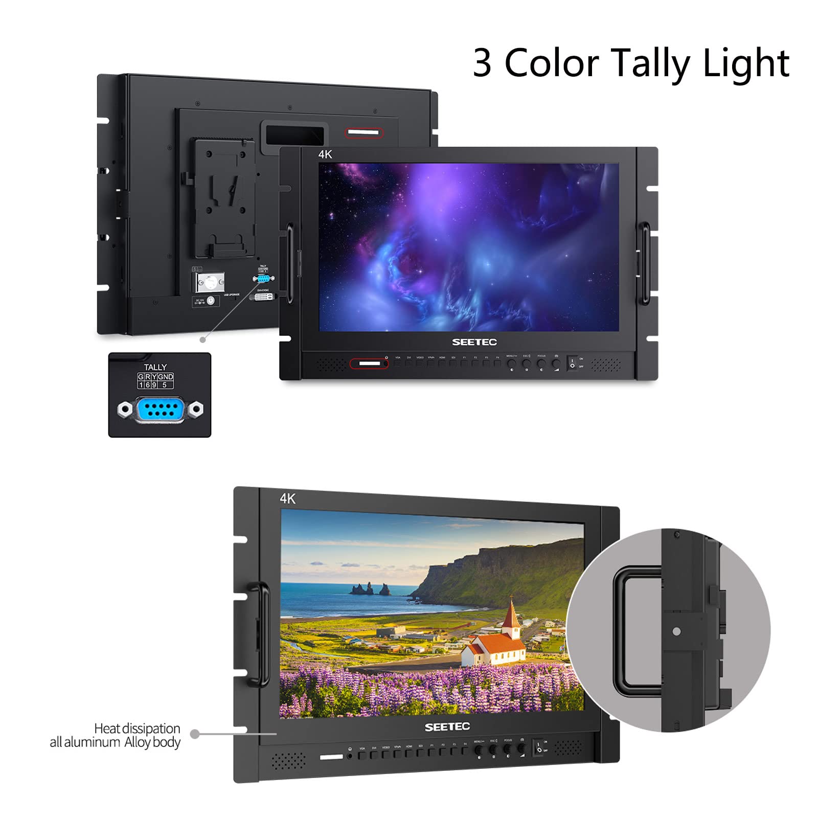 SEETEC P173-9HSD-RM 17.3" Rack Mount Broadcast LCD Monitor with 1920Γ1080 3G-SDI HDMI AV YPbPr