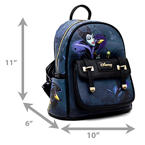 Wondapop Disney Maleficent 11" Vegan Leather Fashion Mini Backpack