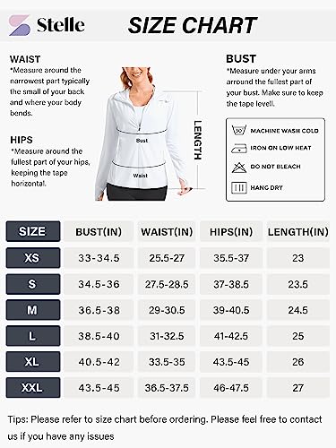 Stelle Women's UPF 50+ Sun Protection Hoodie Jacket Full Zip Long Sleeve with Pockets SPF Hiking Shirt Outdoor