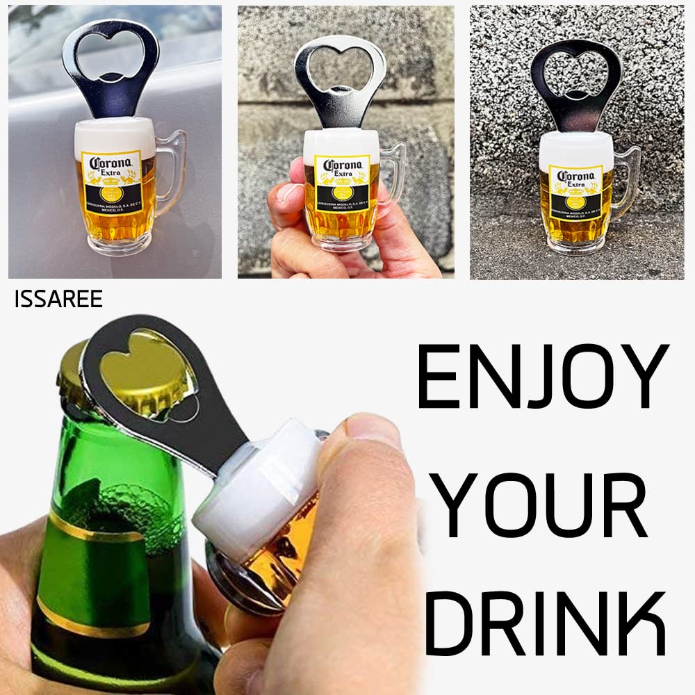 Magnetic Beer Bottle Opener Mug Shape Bottle Bar Refrigerator Decor Cool Unique Birthday Gifts Collection (Corona Extra)