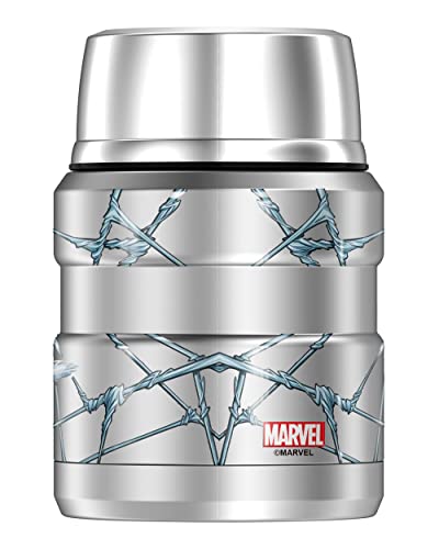 THERMOS Spider Man Spider Man Web STAINLESS KING Stainless Steel Food Jar with Folding Spoon, Vacuum insulated & Double Wall, 16oz