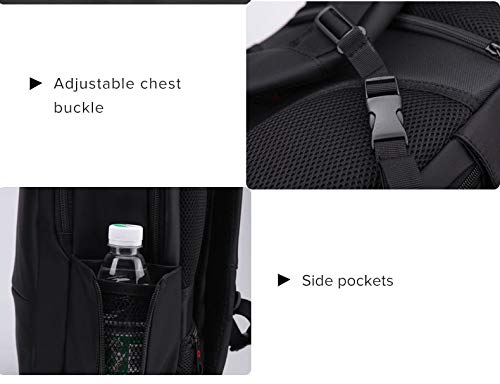 Tigernu Street Style 15.6" Laptop Backpack, Black, 3/4 x 17-inch