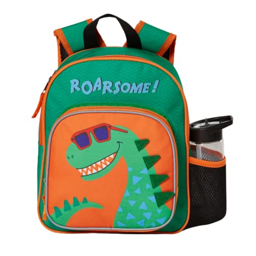 RALME Dinosaur Mini Backpack Set with Water Bottle and Insulated Lunch Pocket for Kids & Toddlers - 12 Inch, Green