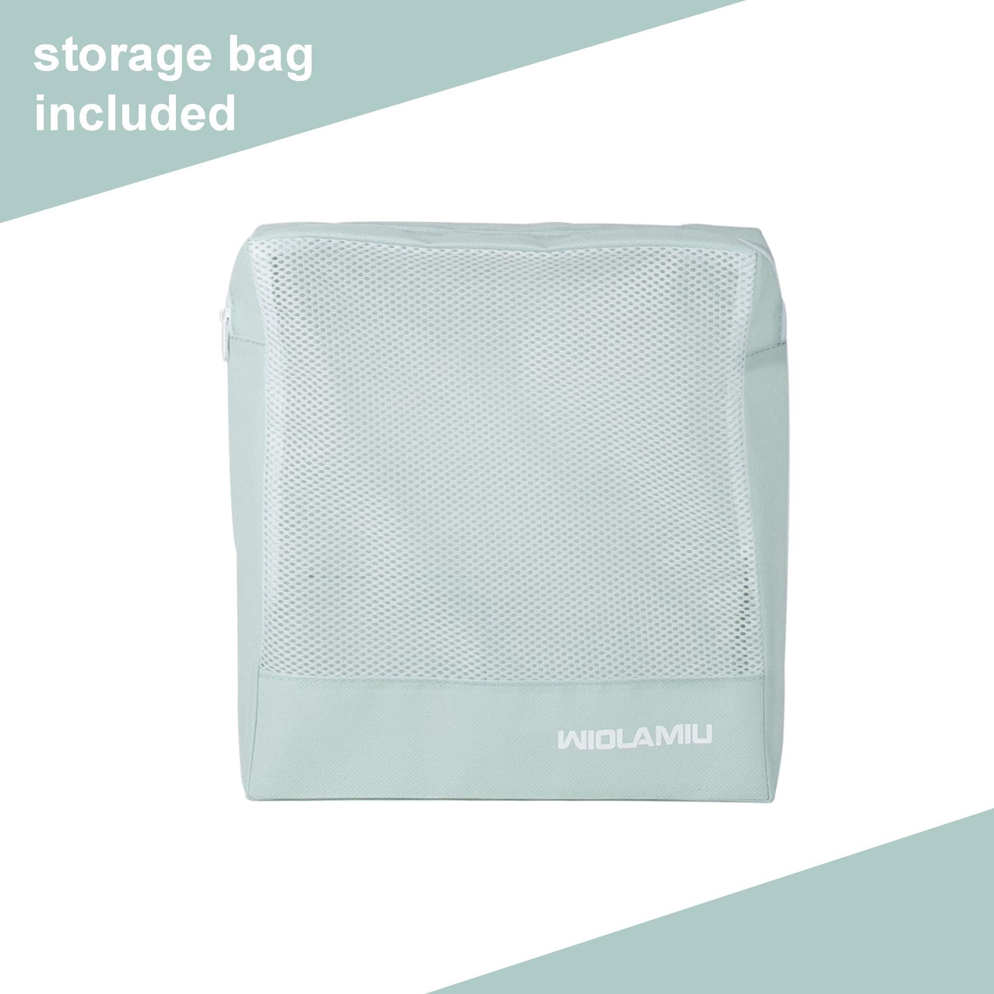 WIOLAMIU 6 Green Storage Cubes 10.5x10.5x11 with Mesh Bag Non-woven Fabric Sage Green Mint Green Pastel Green Soft Green