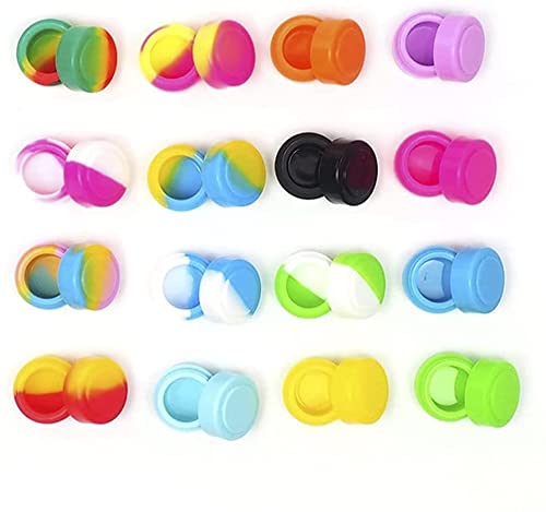 Thufans 3ML Silicone Containers 80pcs Non-Stick Wax Containers Kitchen Oil Wax Concentrate Jars Multi Use Storage Jar Different Color