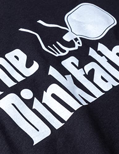 The Dinkfather | Funny Pickleball Player Pickle Ball Paddle Dink Joke T-Shirt for Men - (Men,L) Black