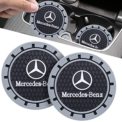 Tinemin Car Cup Coaster, 2PCS Universal Non-Slip Cup Holders, Compatible with Mercedes Benz Series Car Cup Holder Coasters,Car Drink Coaster Holder Accessory, Black