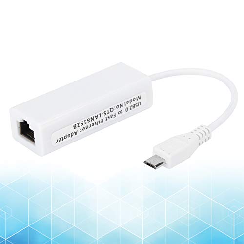 Micro USB to RJ45 Ethernet Adapter, Automatic Switch Half or Full Duplex USB 2.0 Network Card Adapter Gigabit for Linux for Raspberry Pi Zero 1.3/W Motherboard