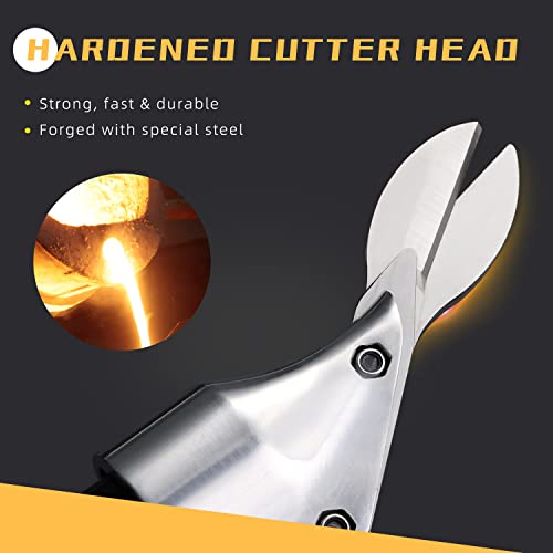 NEWTRY Upgrade Pneumatic Metal Shear Cutter 2-Blade Pneumatic Scissor Stainless Steel Sheet Metal Cutting Tools Industrial Air Cutter for Metal Sheet, Diamond Mesh(upgrade A)