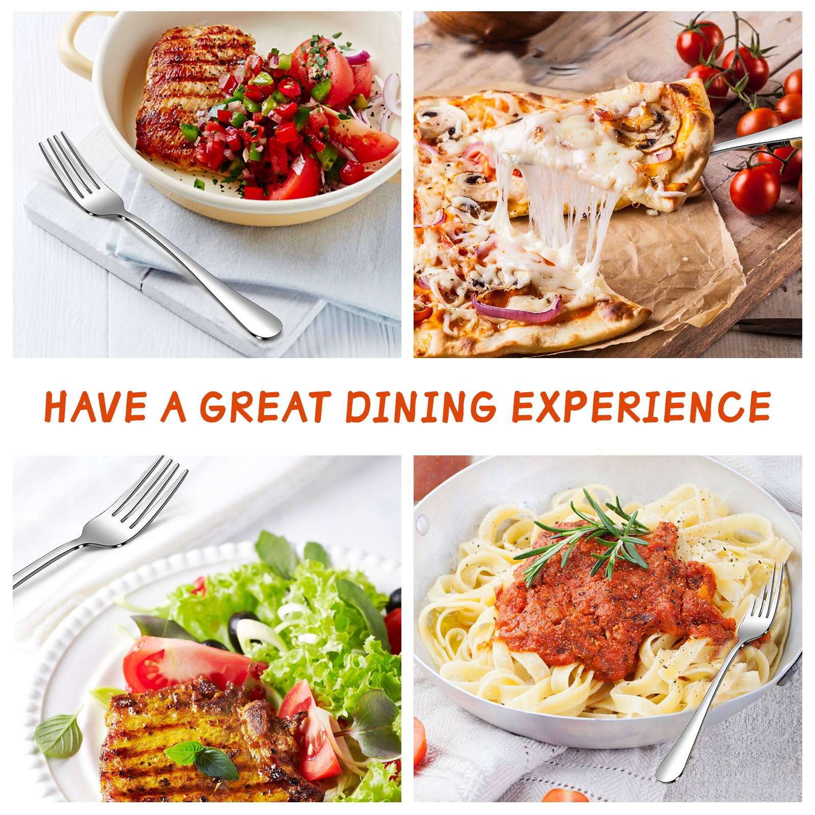 Stainless Steel Dinner Forks, Set of 12 Top Food Grade Stainless Steel Silverware Forks,Mirror Finish & Dishwasher Safe,8 Inches,Use for Home Kitchen Party Restaurant.