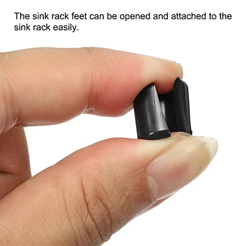 MECCANIXITY Kitchen Sink Rack Feet 5mm ID x 10.5mm OD PVC Sink Replacement Feet for Protective Sink Grid, Black Pack of 40