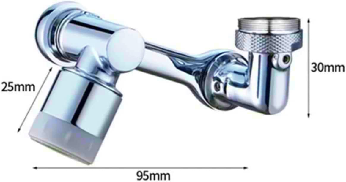 New Rotating 1080° Robotic Arm Faucet -【Universal Model】Splash Filter Faucet, Large Angle Rotating Robotic Arm Water Nozzle Faucet Adaptor w/ 2 Water Outlet Modes, Faucet Extender for Face Wash (1)