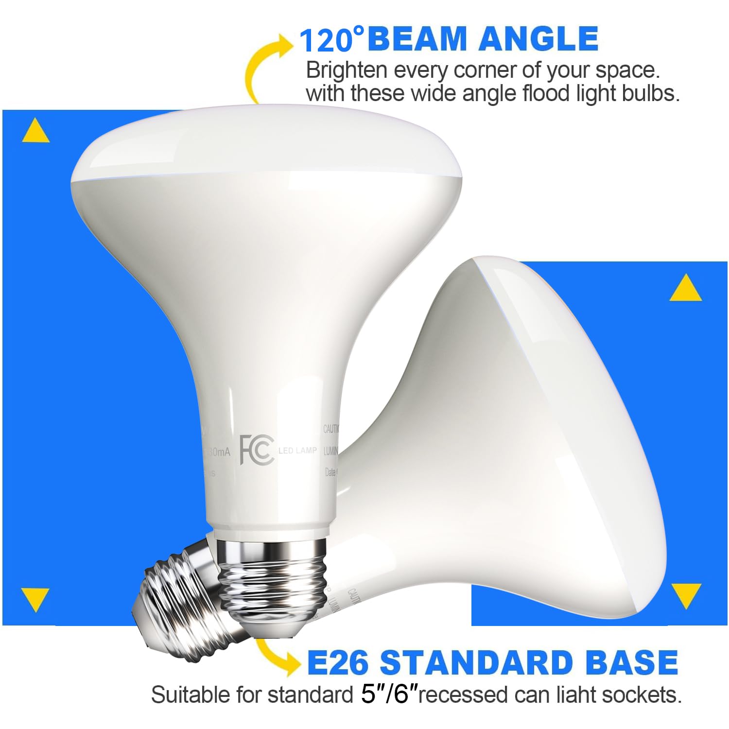 VOLIVO BR30 LED Bulbs 12 Pack, Dimmable Flood Light Bulb,5000k Daylight Light Bulbs, 9W Equivalent 65W Incandescent Blubs,800 Lumens, E26 Base, CRI 80,Recessed Light Bulb for Ceiling,Kitchen