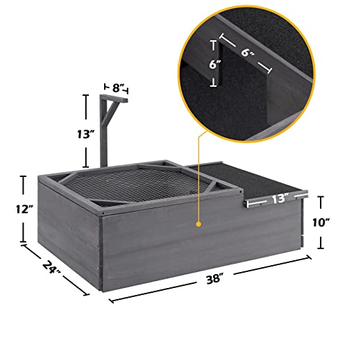 Tortoise House Large Tortoise Habitat Cage, Upgraded Wooden Tortoise Large Box Turtle Habitat Enclosure with Light Support Frame,Trays, Weatherproof Roof, Reptile Cage House for Lizards, Geckos
