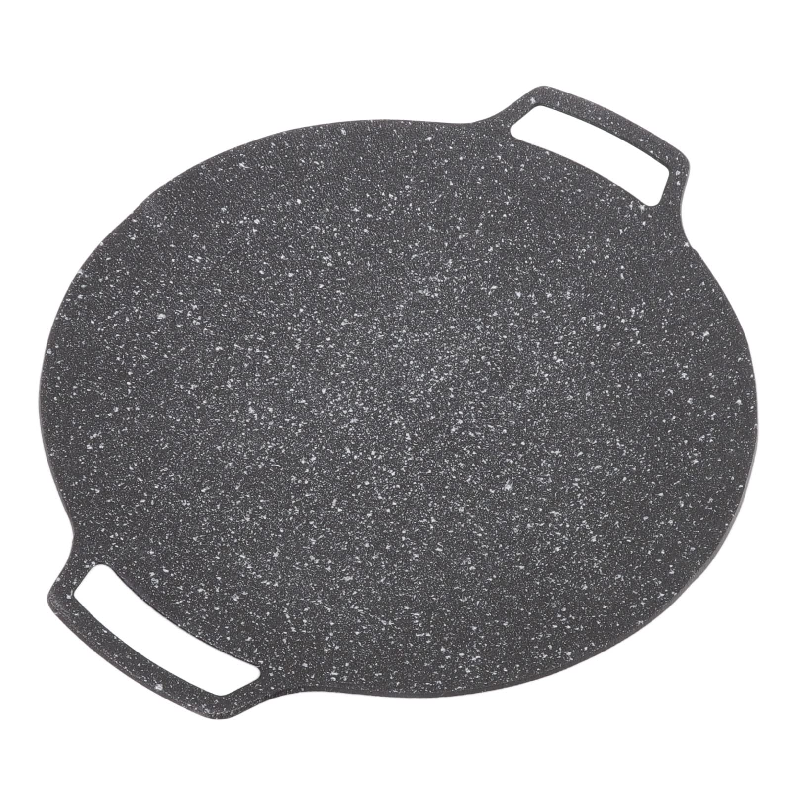 Korean Grill Pan,Nonstick Round Griddle Grill Pan for Korean BBQ,Round BBQ Griddle with Handle,Multifunctional Stove Plate for Meats, Pancakes, Ribs (Gas Model 33cm)