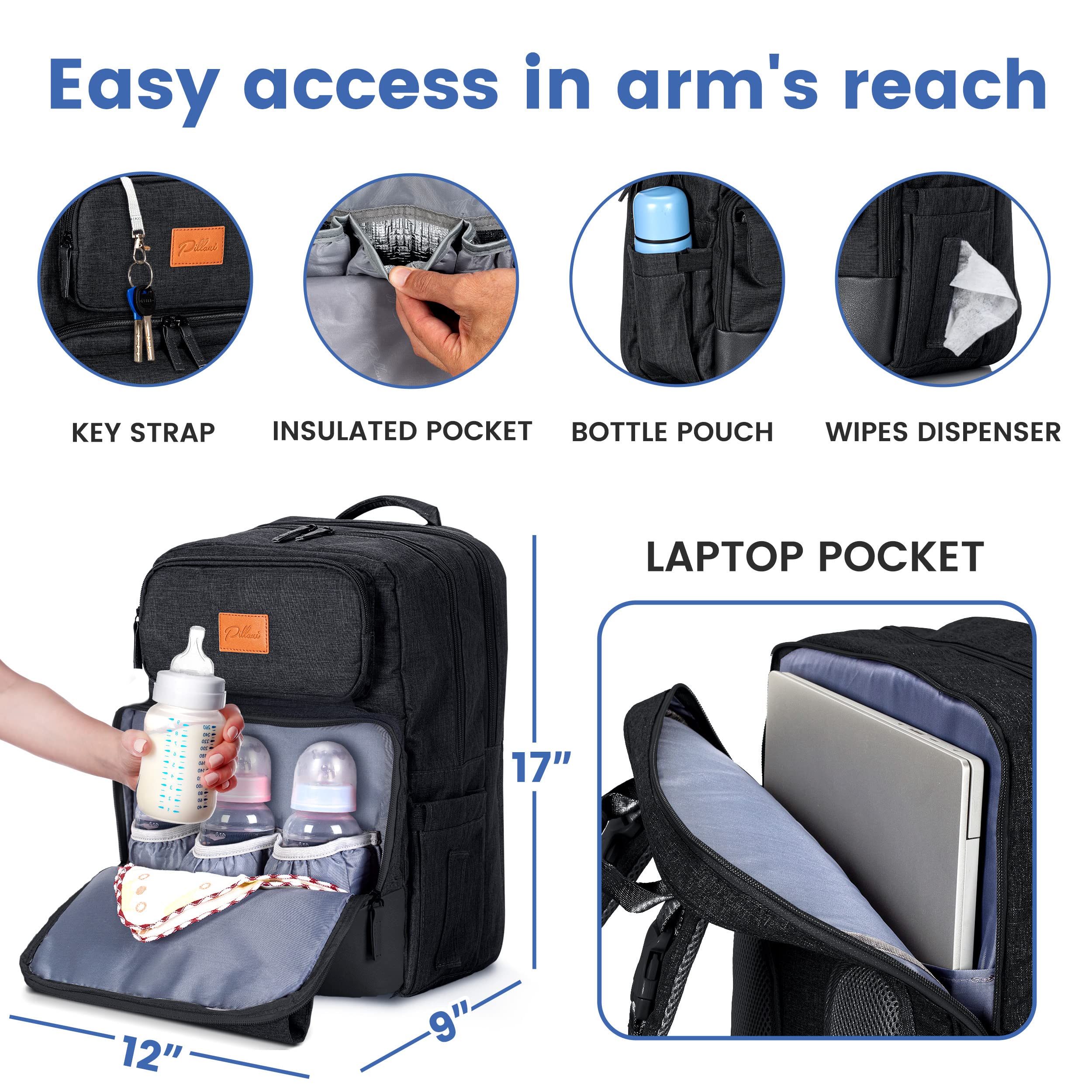 PILLANI Travel Bundle: Baby Backpack & Car Seat Tray for Kids