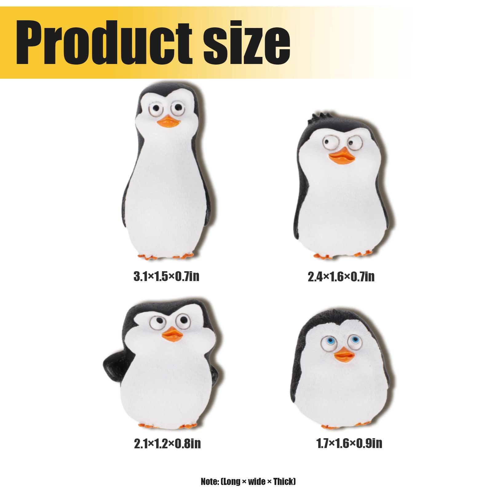 ngaty Penguin Refrigerator Magnets - Animal Decor Resin Magnet,4PCS,3D Penguin Magnet for Kitchen Fridge & Locker,Home Decor & Office Decorative.