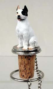 NEW! White Pitbull Terrier Cork Bottle Buddy Wine Stopper