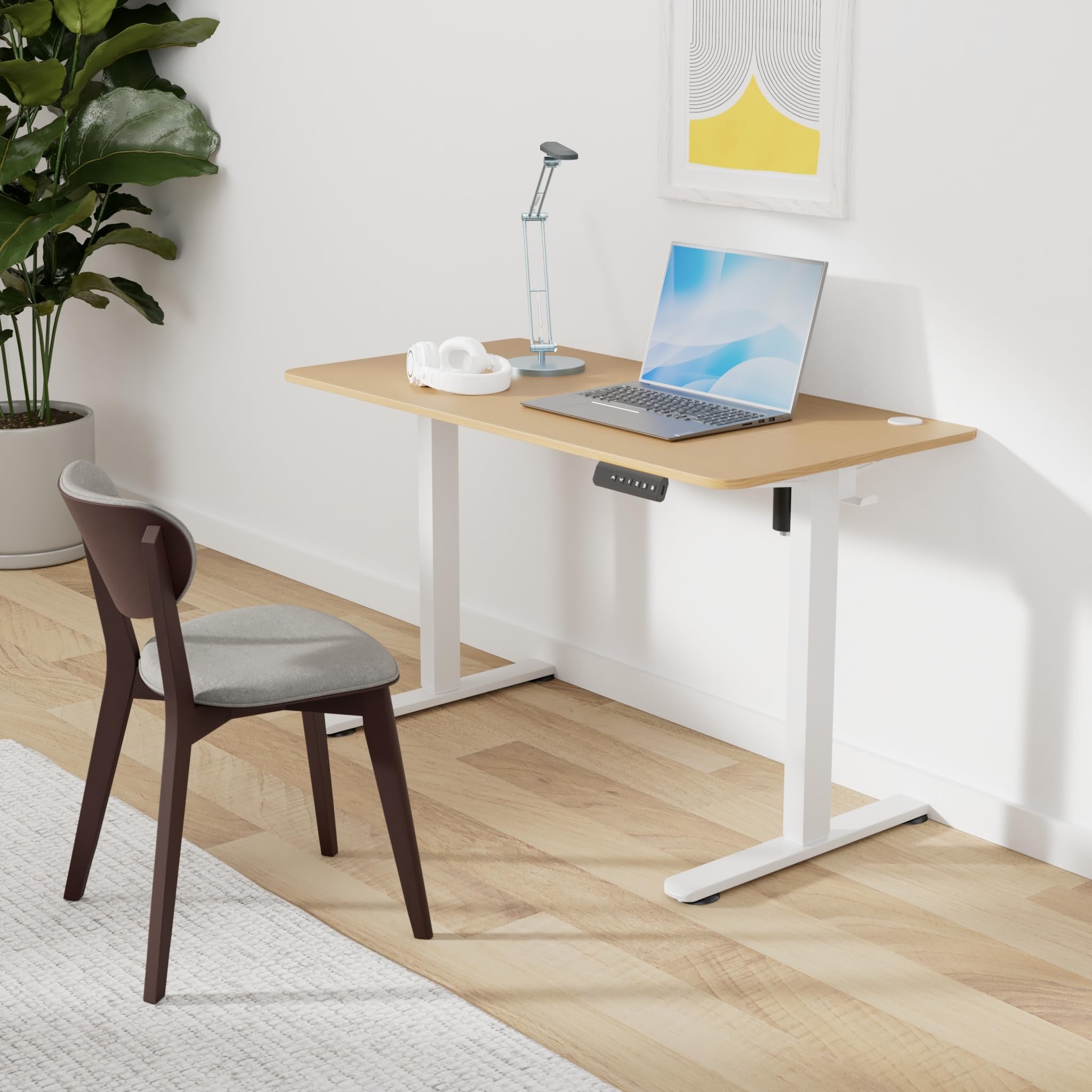 STARY Electric Standing Desk Adjustable Height Sit Stand Home Office Desk with Splice Board
