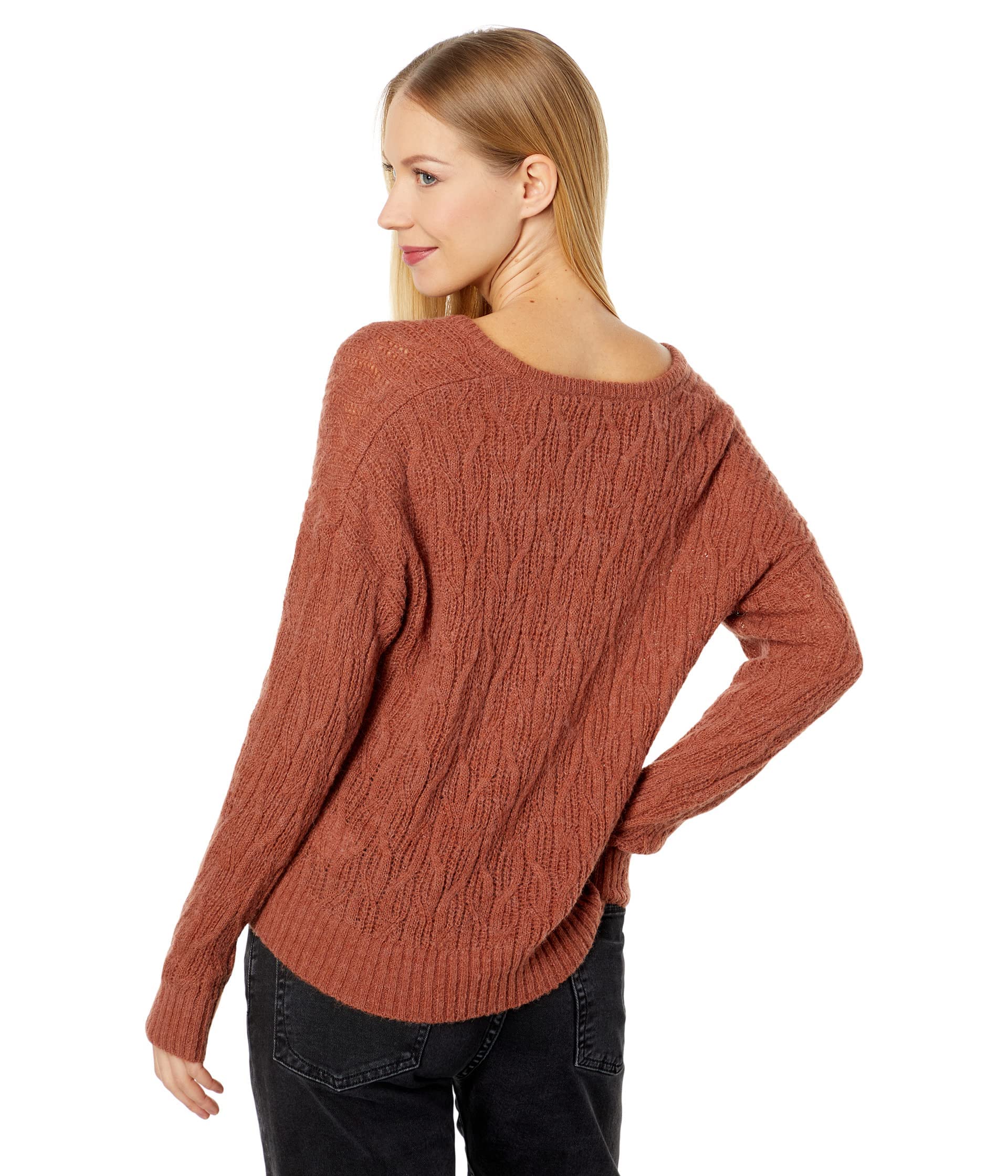 Madewell Aruba Stitch V-Neck Ground Clove MD (Women's 6-8)